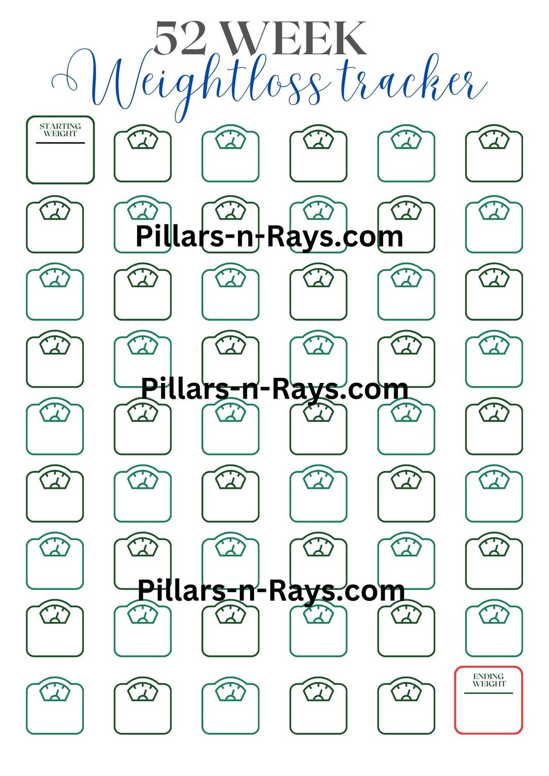 Weight Loss Tracker, Download, Weight Loss Countdown, Personalized ...