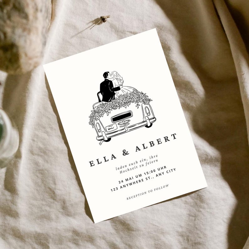 Minimalist Wedding Invite | Printable Digital Invitation | Editable ...
