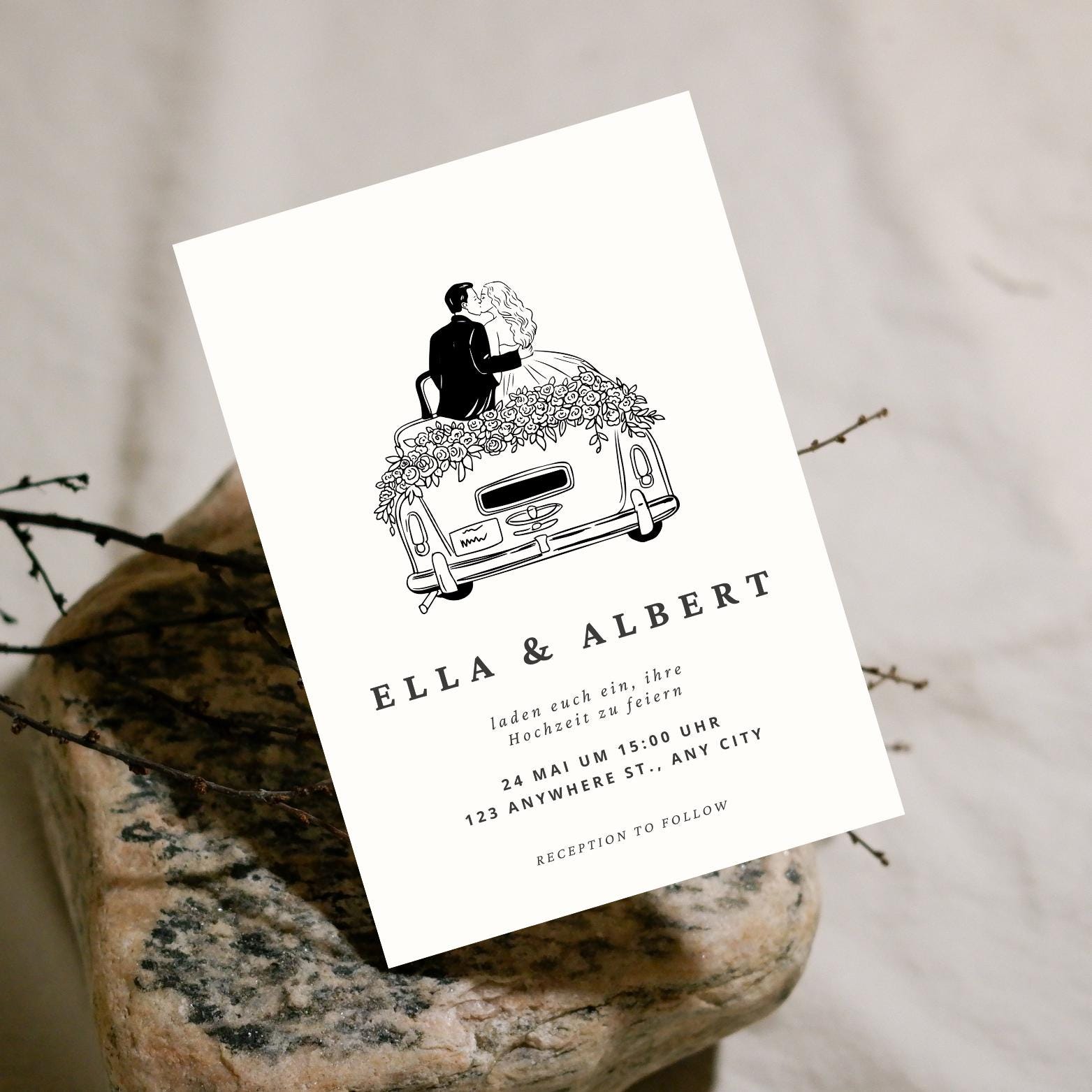 Minimalist Wedding Invite | Printable Digital Invitation | Editable ...