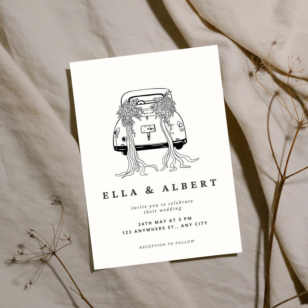 Minimalist Wedding Invitation | Printable Invite | Digital Download ...