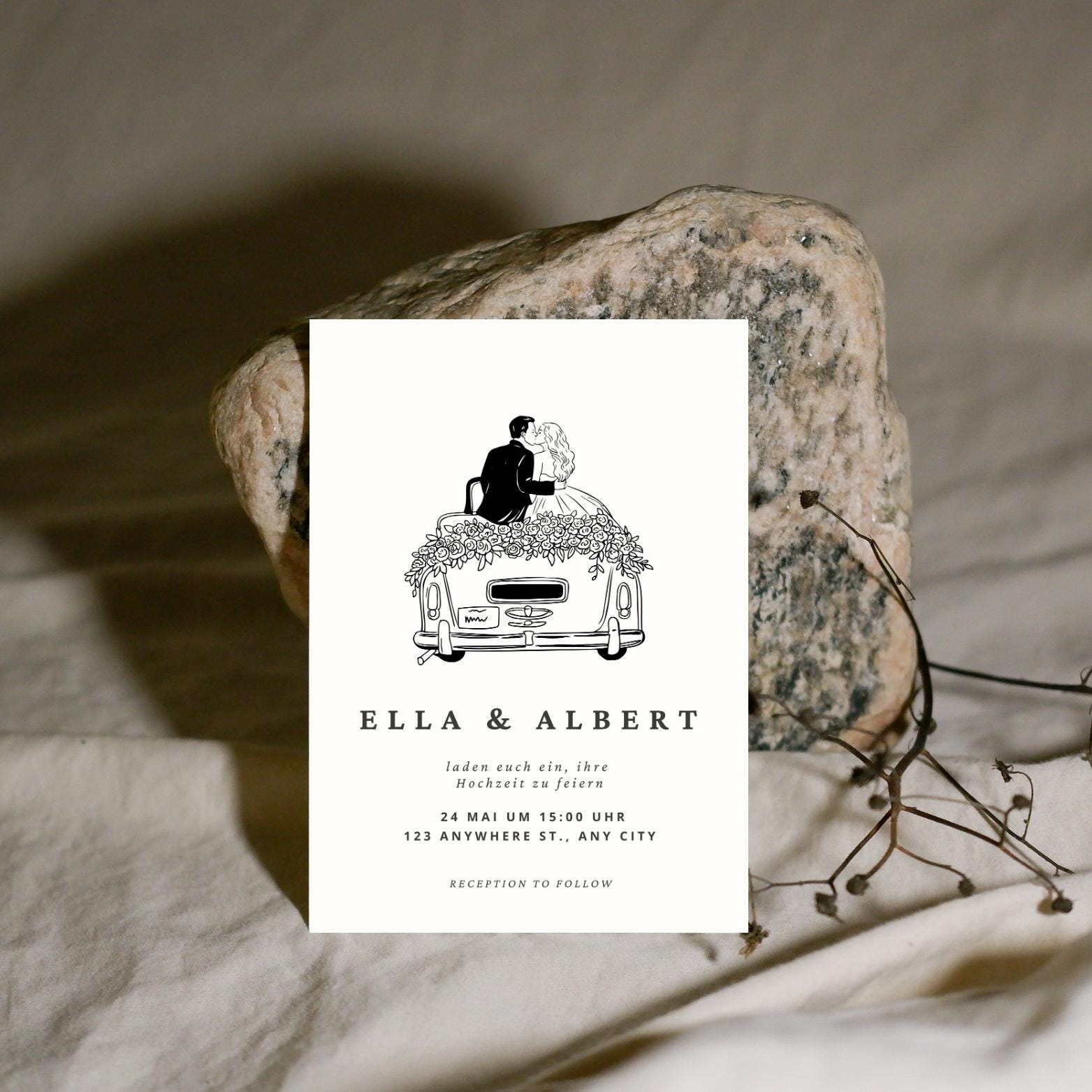 Minimalist Wedding Invite | Printable Digital Invitation | Editable ...