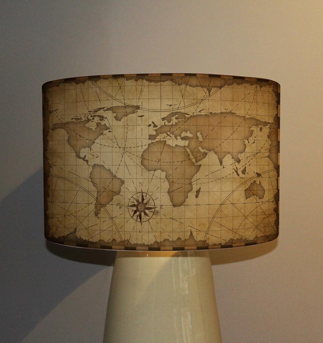Old Nautical Vintage World Map ceiling & Lamp Shade - Etsy