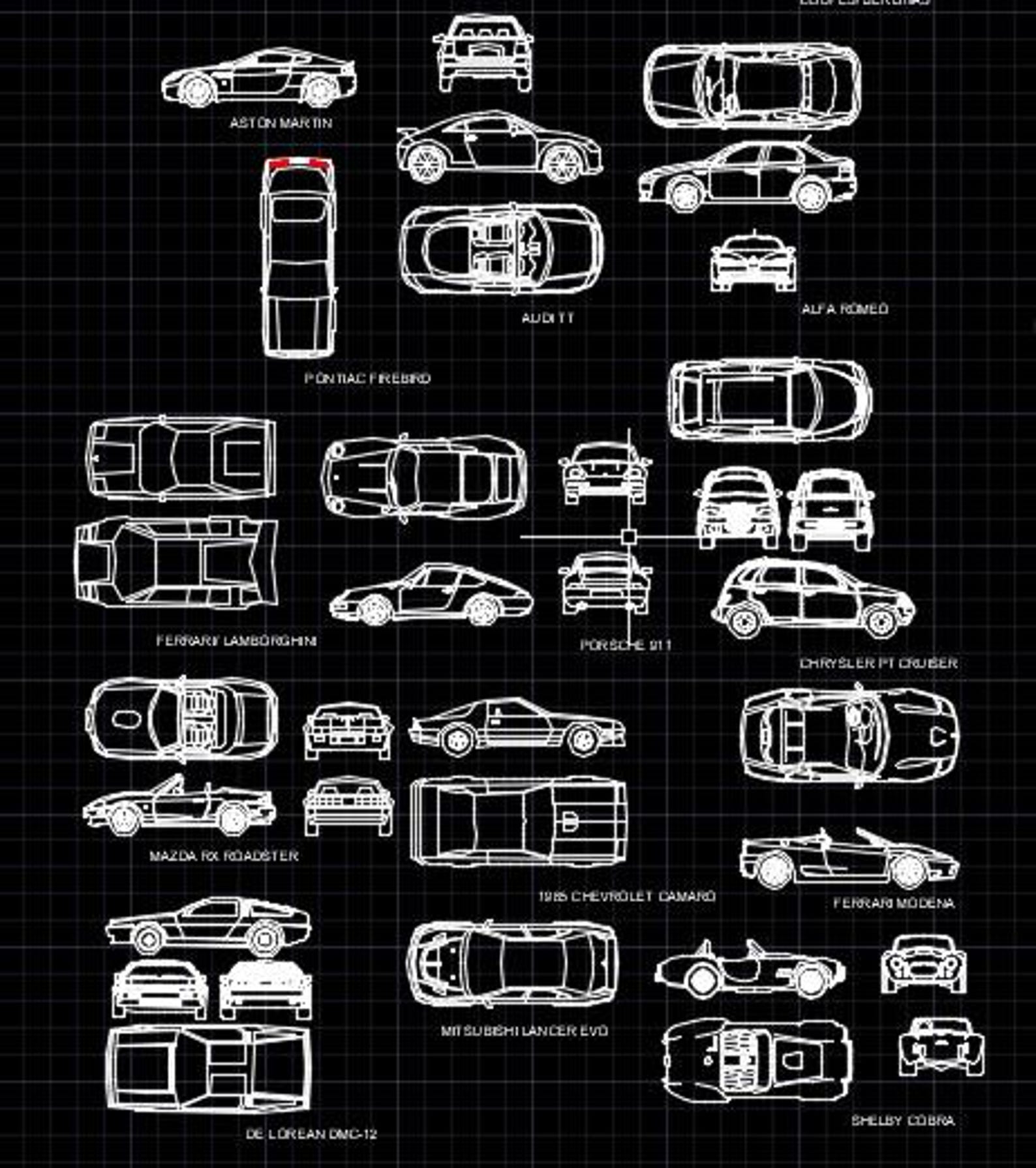 Car and Vehicle CAD DWG Blocks - Etsy
