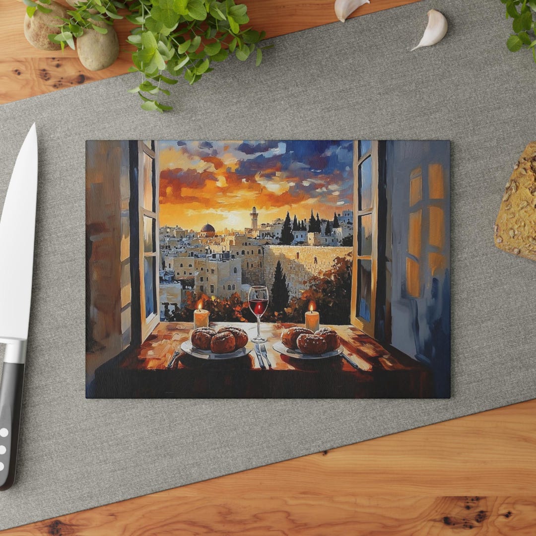 Shabbat Glass Candle Stick Tray, Jewish Wedding Gift, Judaica Gift ...