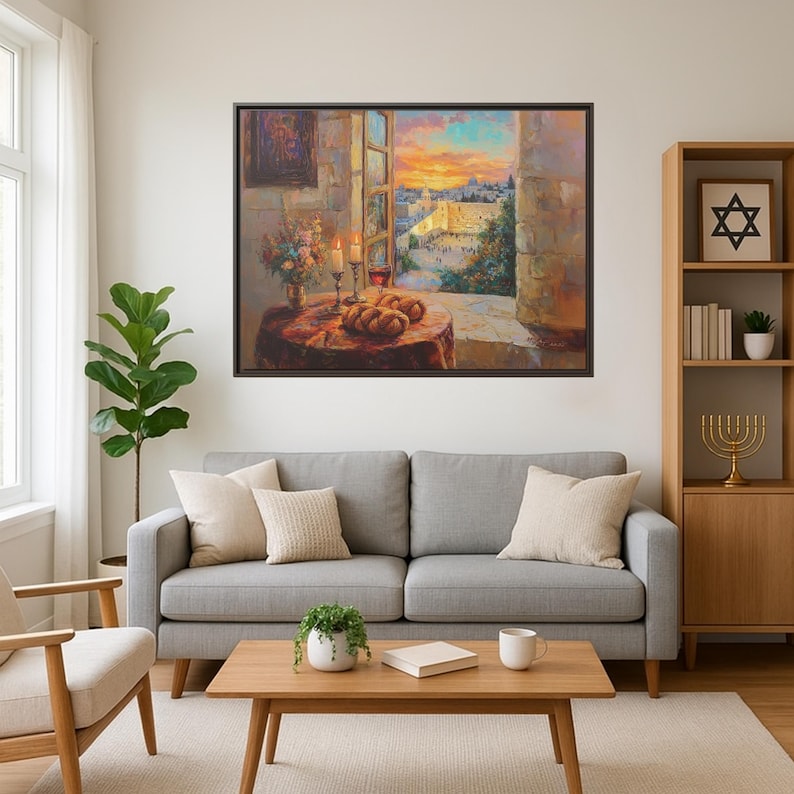 Shabbat Sunset Jerusalem Kotel Wall Art: Jewish Spiritual Home Decor ...