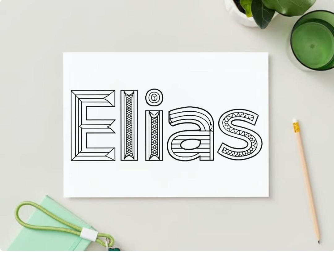 Personalized Coloring Page “elias” – Creative Wall Art for Kids’ Room ...
