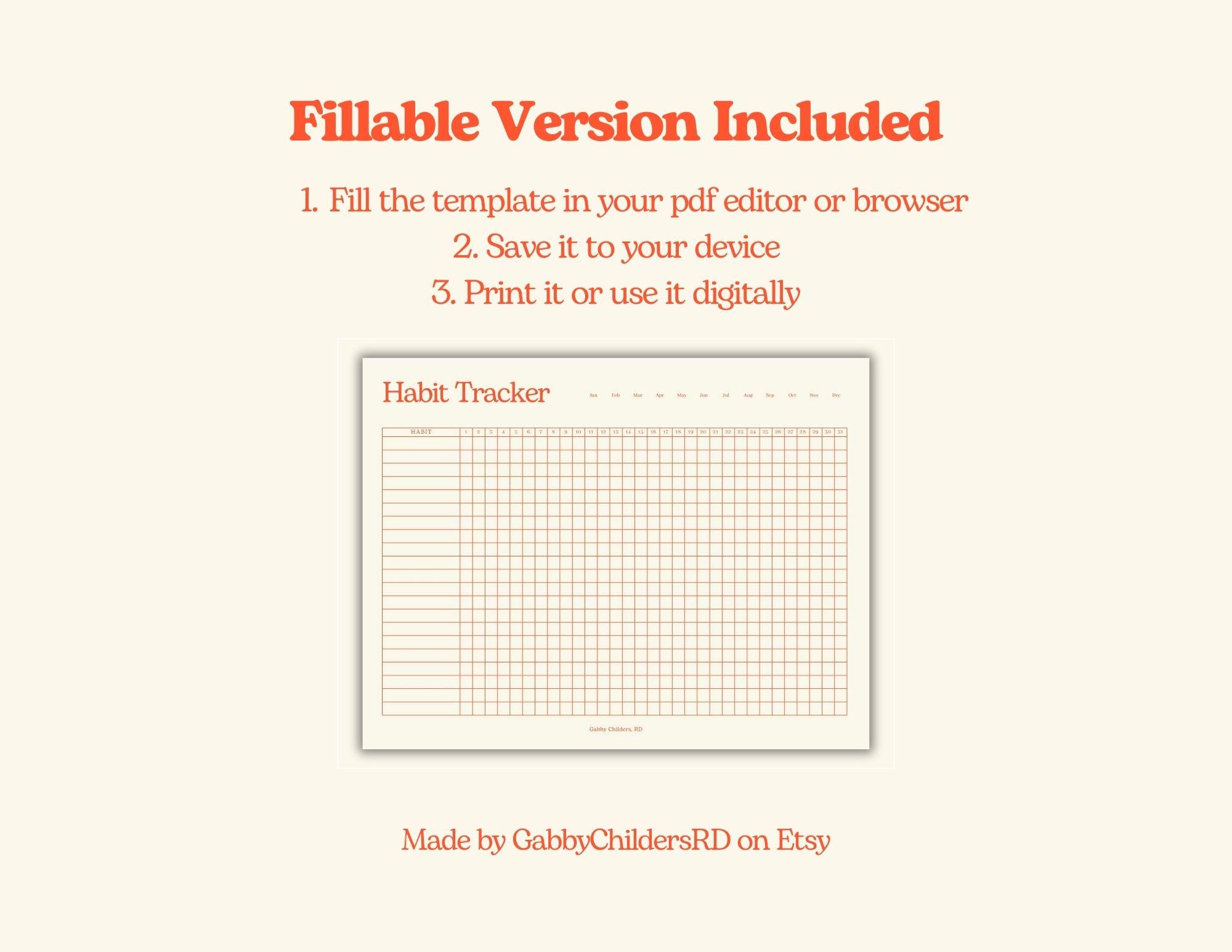 Printable Minimalist Habit Tracker – Daily, Weekly, Monthly Goals ...