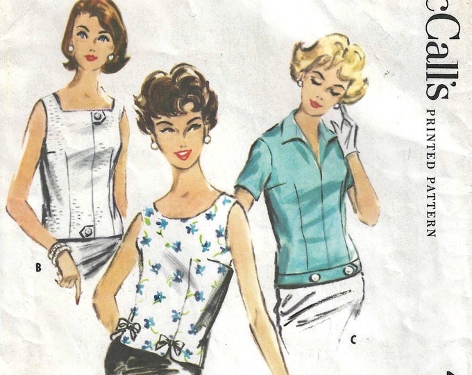 1950's Rockabilly Bombshell Over Blouse Pattern Mccall's 4605 Three Day ...