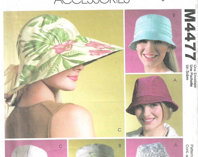 Three Lined Hats in All Sizes Mccall's M4477 Sewing Pattern Chapeaux Four Jeune Femme Hats With ...