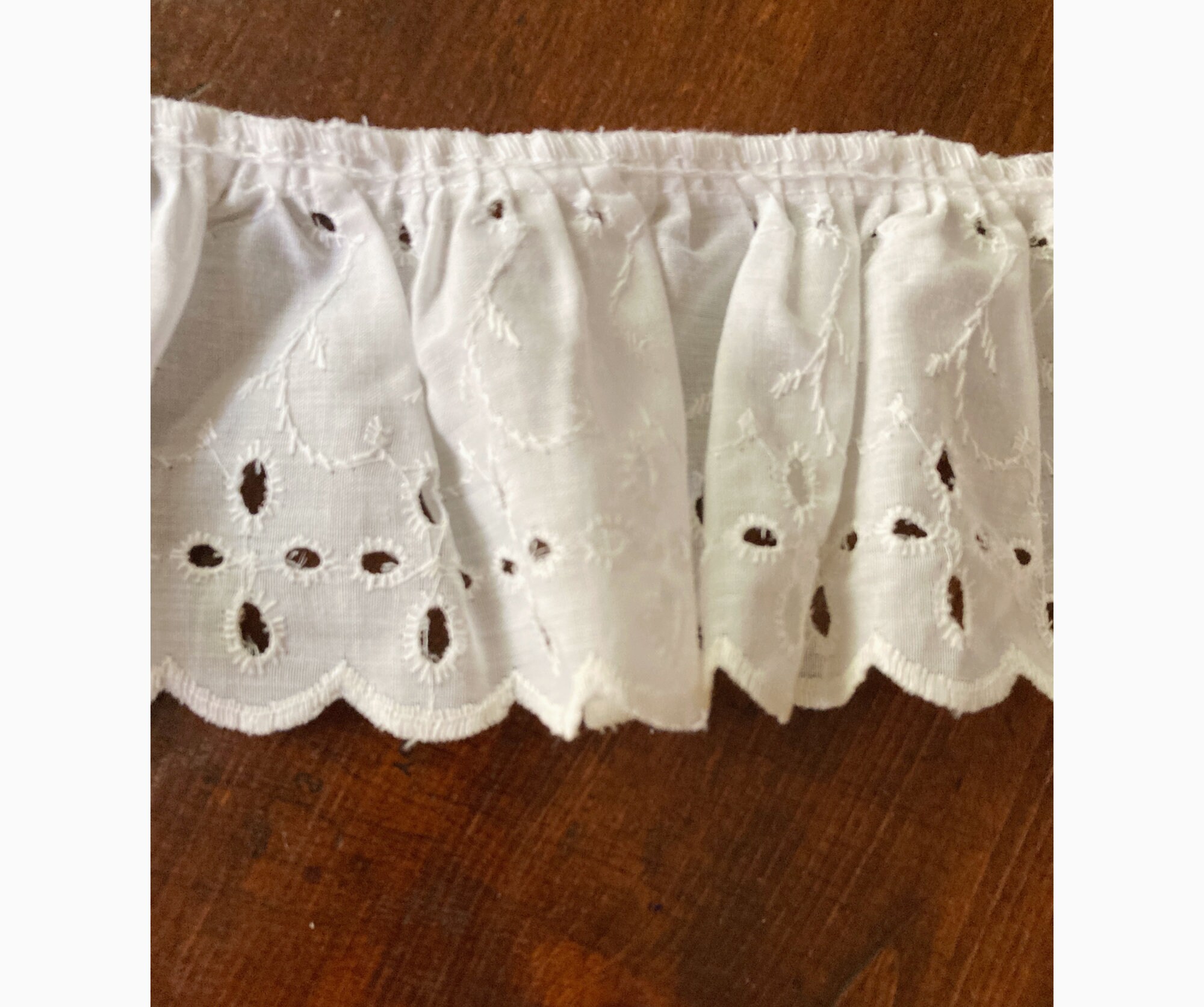 White Eyelet Ruffle Trim for Petticoat or Dress Hemline Trim - Etsy