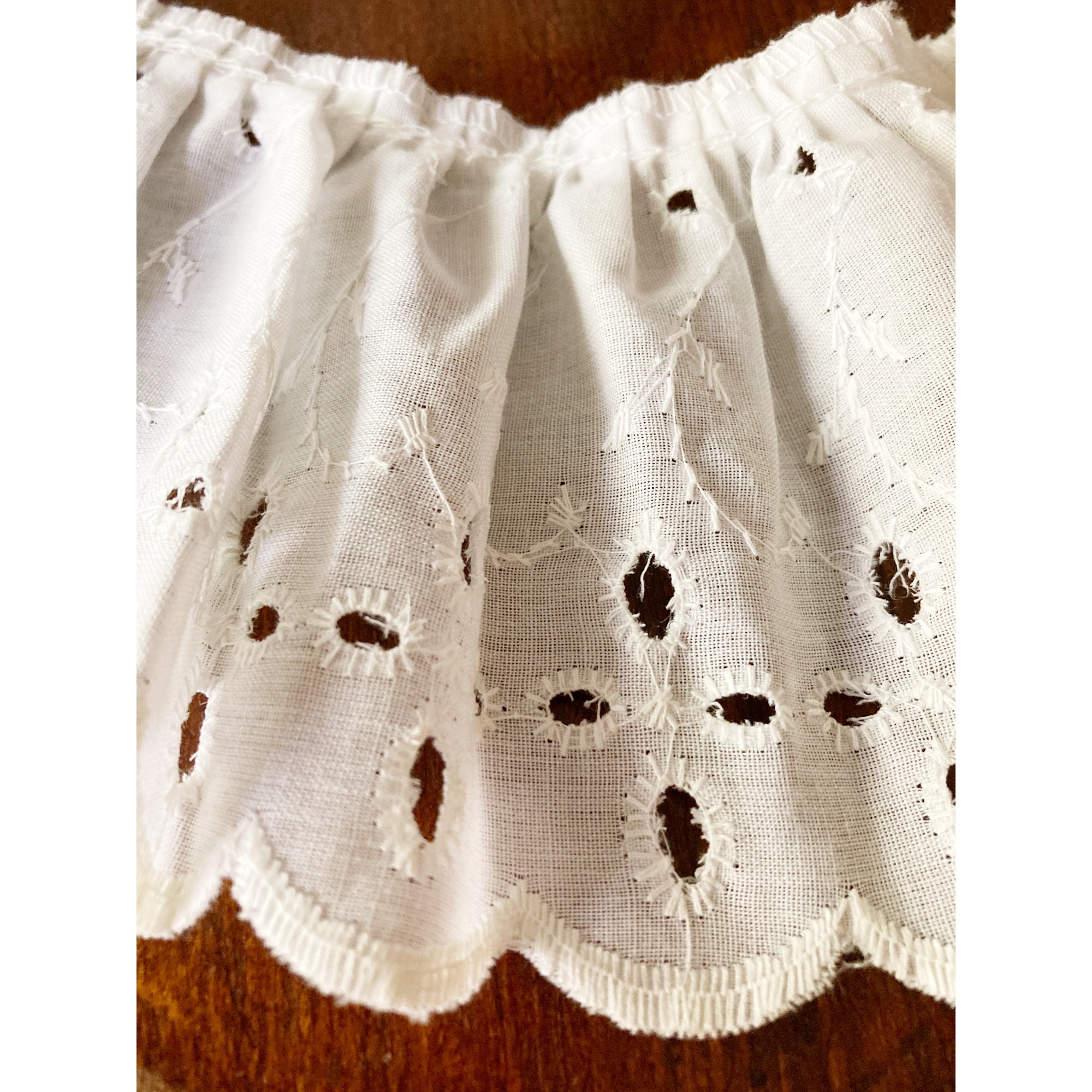 White Eyelet Ruffle Trim for Petticoat or Dress Hemline Trim - Etsy