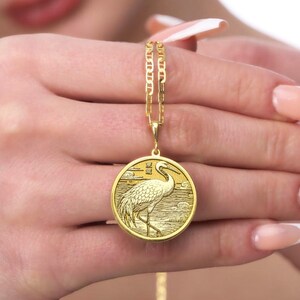 Crane Necklace – Sacred Turna Bird Medallion | Symbol of Longevity ...