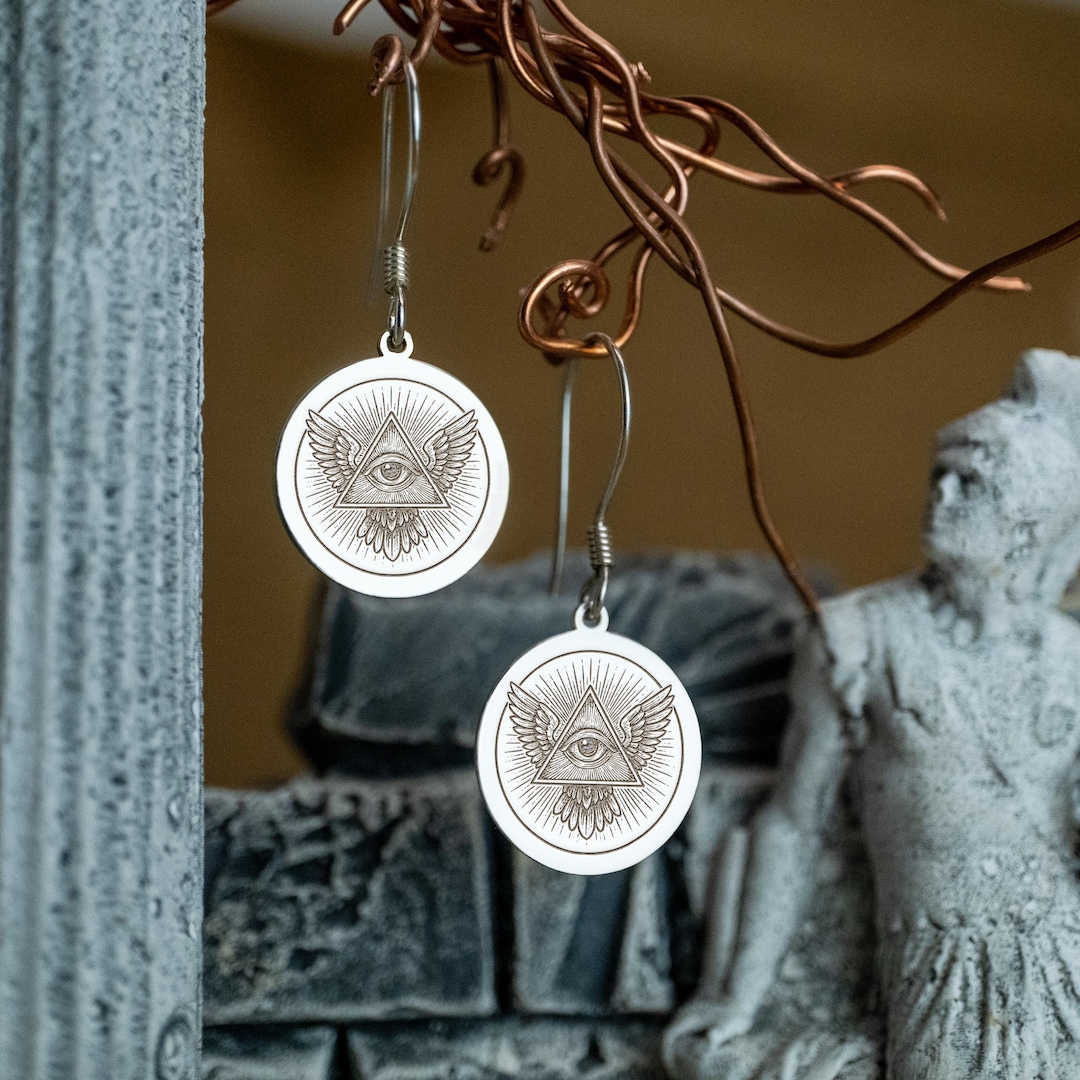 14k Gold Eye of Wisdom Earrings – Sacred Symbol Jewelry, Spiritual Gift ...