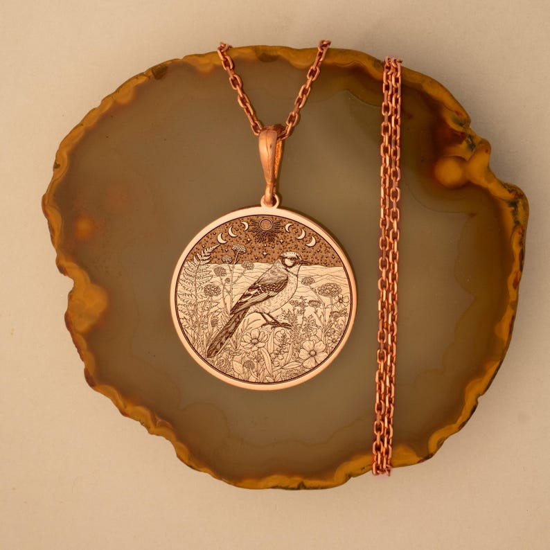 14k Solid Gold Mockingjay Necklace: Symbol of Freedom and Hope - Etsy