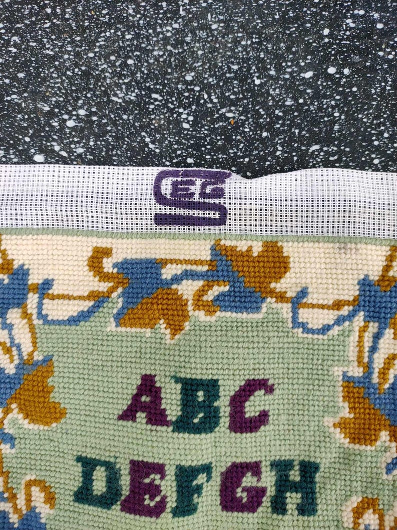 ABC Alphabet Cross Stitch Finished Needlepoint Tapestry Canvas ...