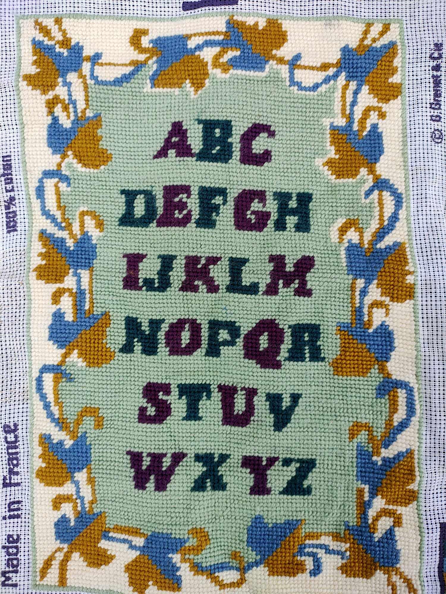 ABC Alphabet Cross Stitch Finished Needlepoint Tapestry Canvas ...