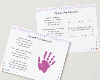 First Day of School Hand Craft, Back to School Printable Kids Keepsake ...