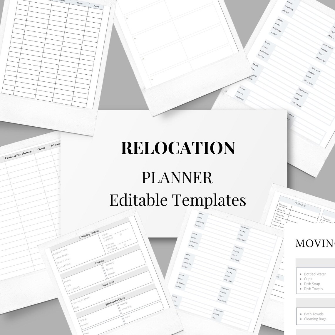 Relocation Planner | Moving Checklist | Binder | Labels | Garage Sale ...