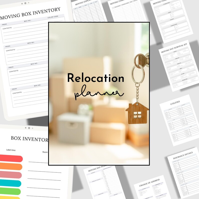 Relocation Planner | Moving Checklist | Binder | Labels | Garage Sale ...