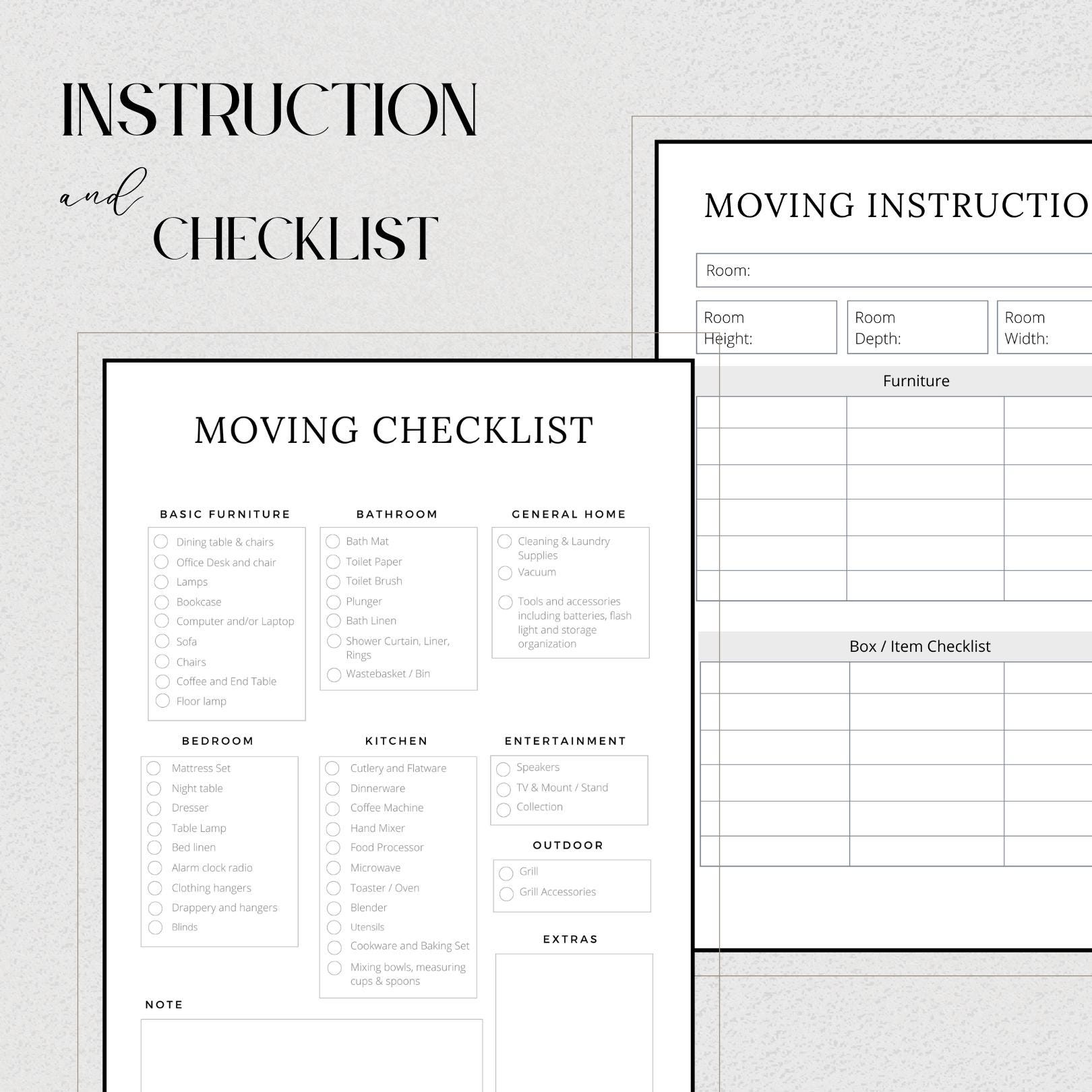 Relocation Planner | Moving Checklist | Binder | Labels | Garage Sale ...