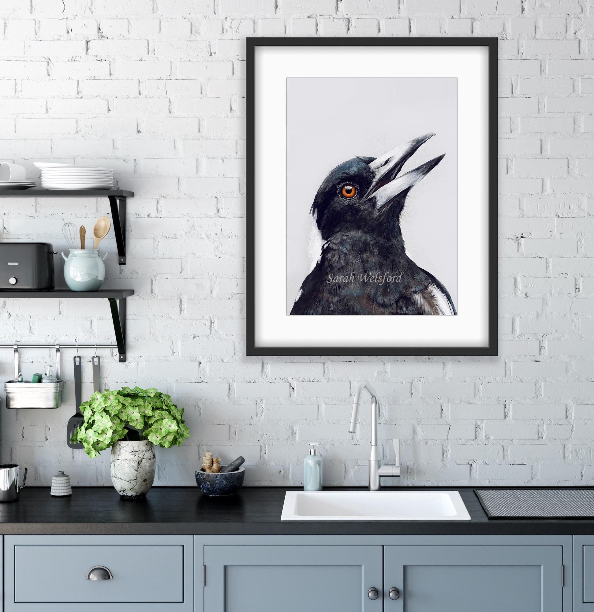 Digital File Fine Art Print Magpie Australian Birds - Etsy