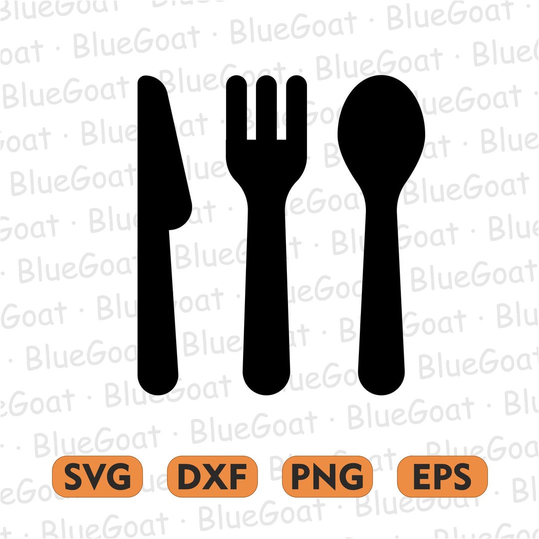 Spoon Fork Knife SVG, Silverware Clipart, Kitchen Utensils PNG, Vector ...