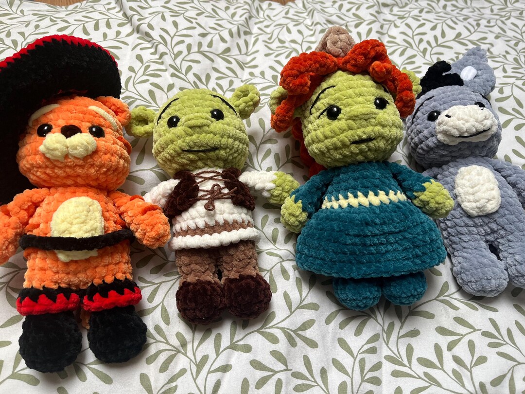 Crochet Physical Plushies Ogre Princess Puss Donkey Soft and Magical ...
