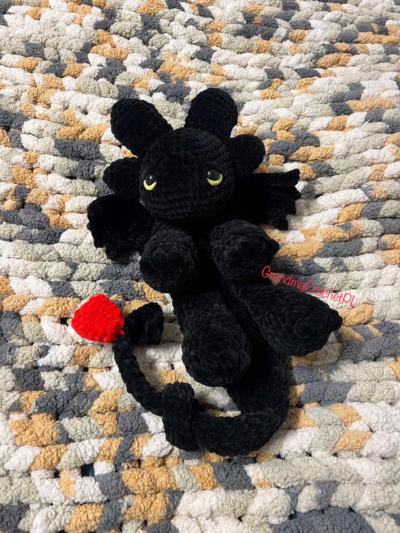 BIG DRAGON Snuggler Physical Crochet Plushie Soft and Cute Fantasy ...