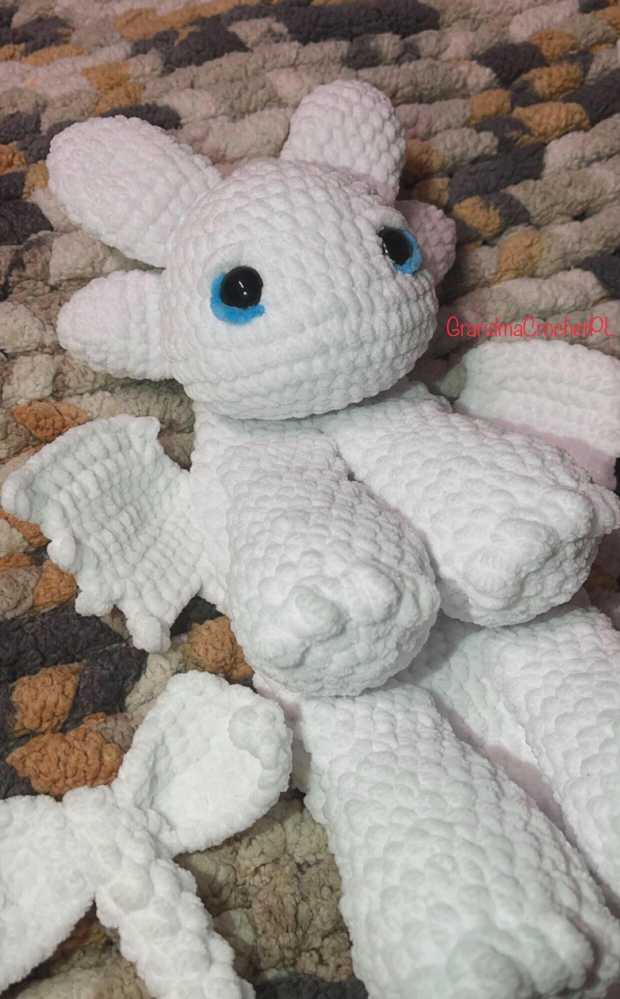BIG DRAGON Snuggler Physical Crochet Plushie Soft and Cute Fantasy ...