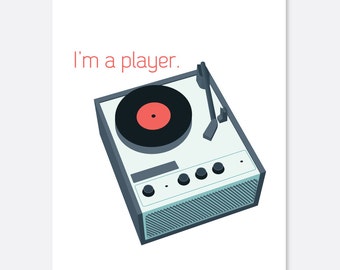 Record player card | Etsy