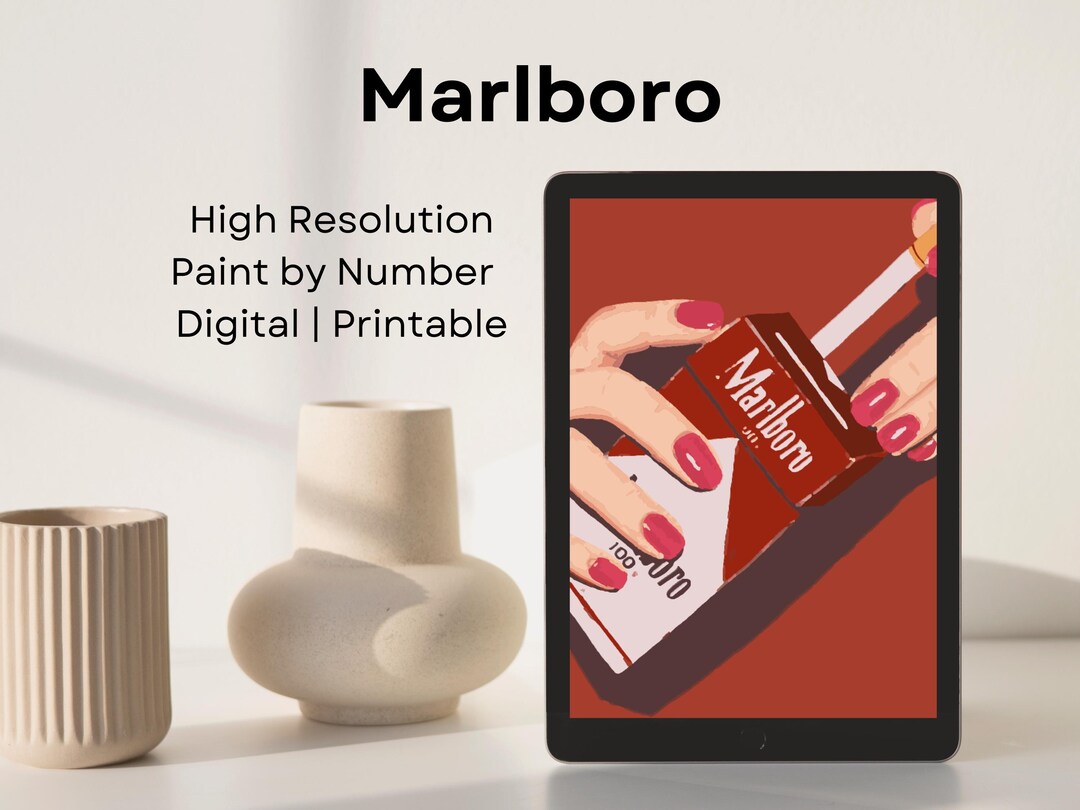 Colour by Number Kit Adult Modern Digital Download Art Marlboro ...