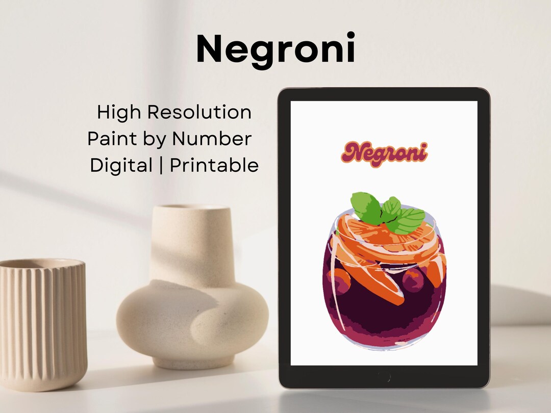 Colour by Number Kit Adult Modern Digital Download Art Negroni ...