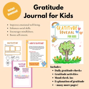 Gratitude Journal for Kids- Printable Pdf - Etsy