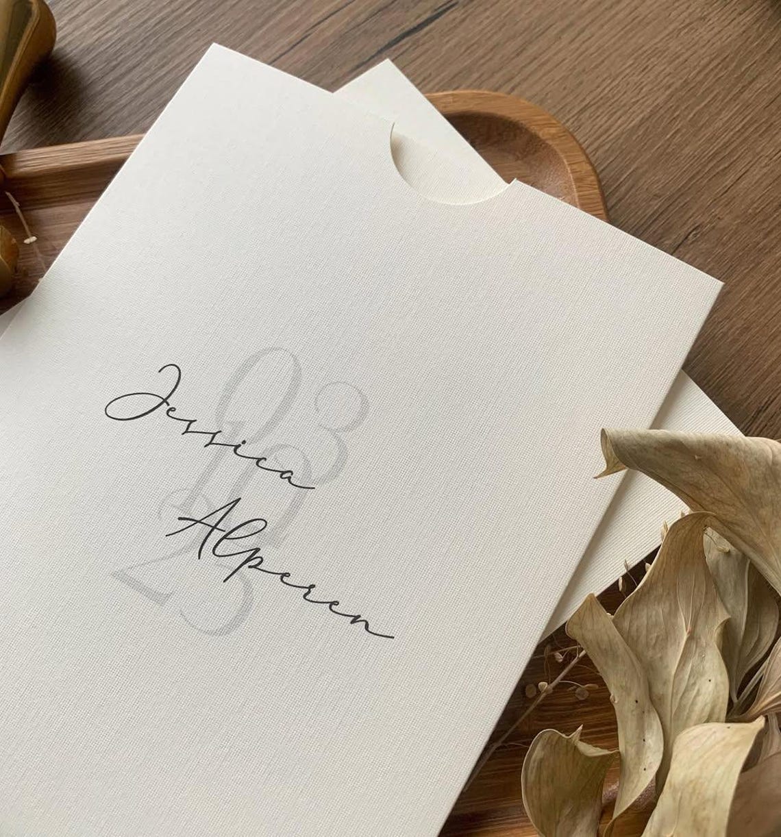 Custom Cream Wedding Invitation Set: Black Print, Textured Envelope - Etsy