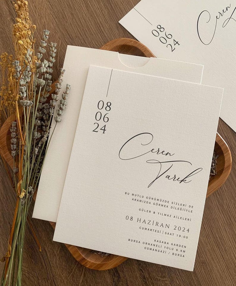 Elegant Textured Wedding Invitation: Cream and White, Personalized ...
