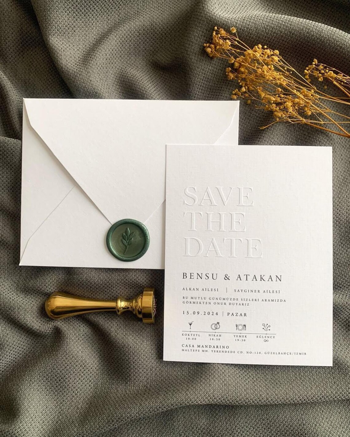 Elegant White Wedding Invitation, Personalized Wedding Invitation ...