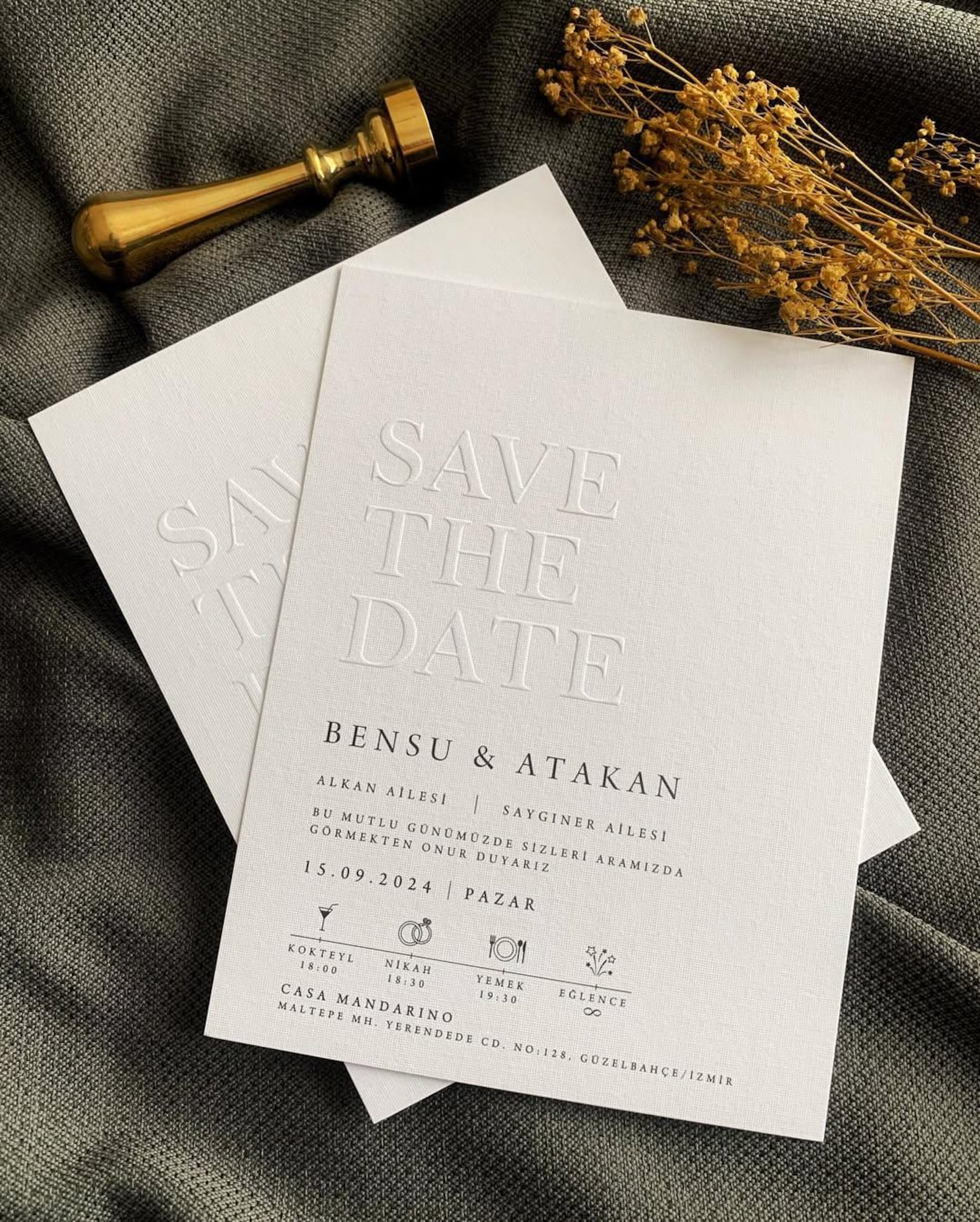 Elegant White Wedding Invitation, Personalized Wedding Invitation ...