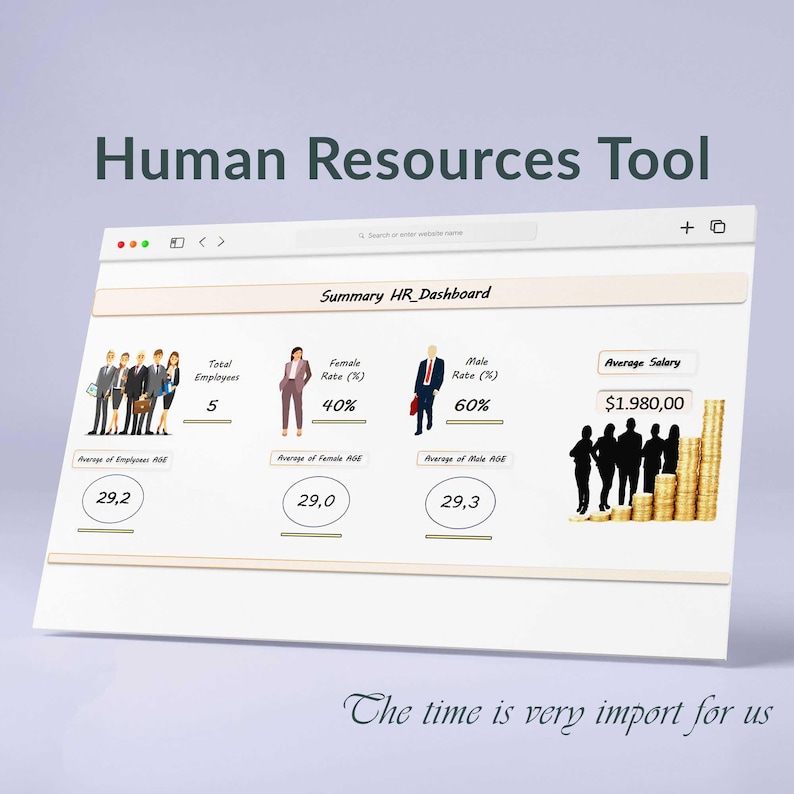 HR Dashboard Excel Template | Employee Database Tracker (digital ...