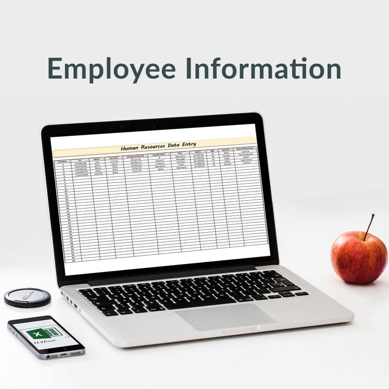 HR Dashboard Excel Template | Employee Database Tracker (digital ...