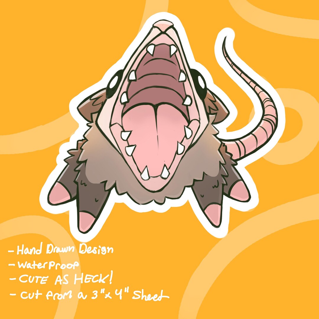 Screaming Possum Sticker, Possum Kiss-cut Vinyl Decals, Cute Animal ...