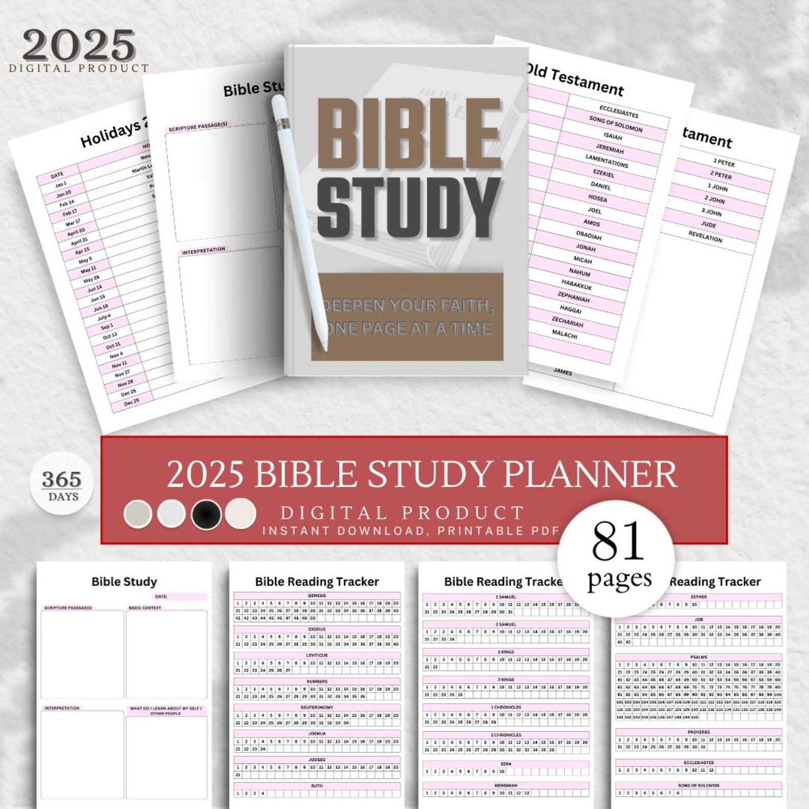 2025 Bible Study Journal, Christian Planner, Faith Journal, Religious ...