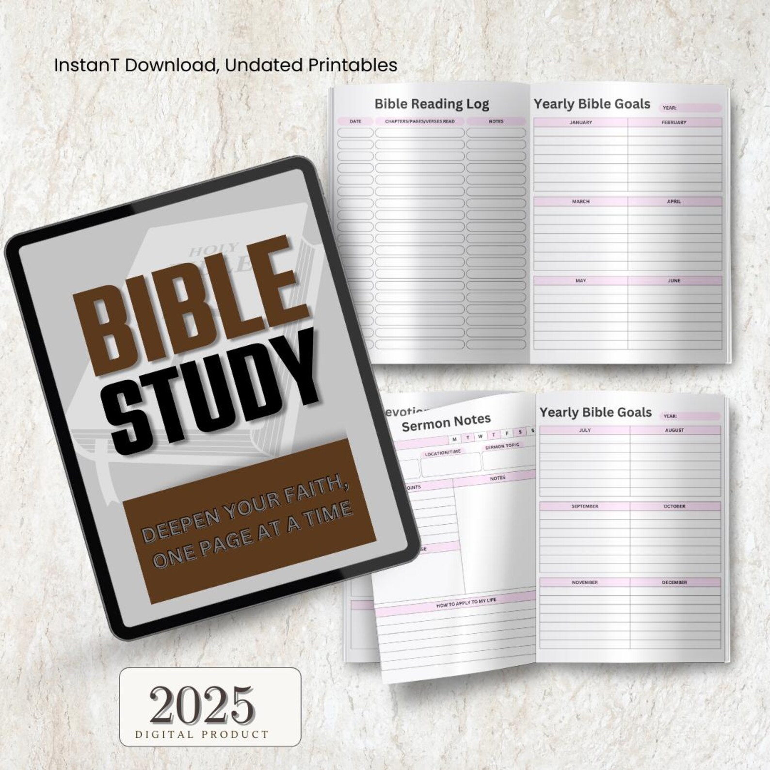 2025 Bible Study Journal, Christian Planner, Faith Journal, Religious ...