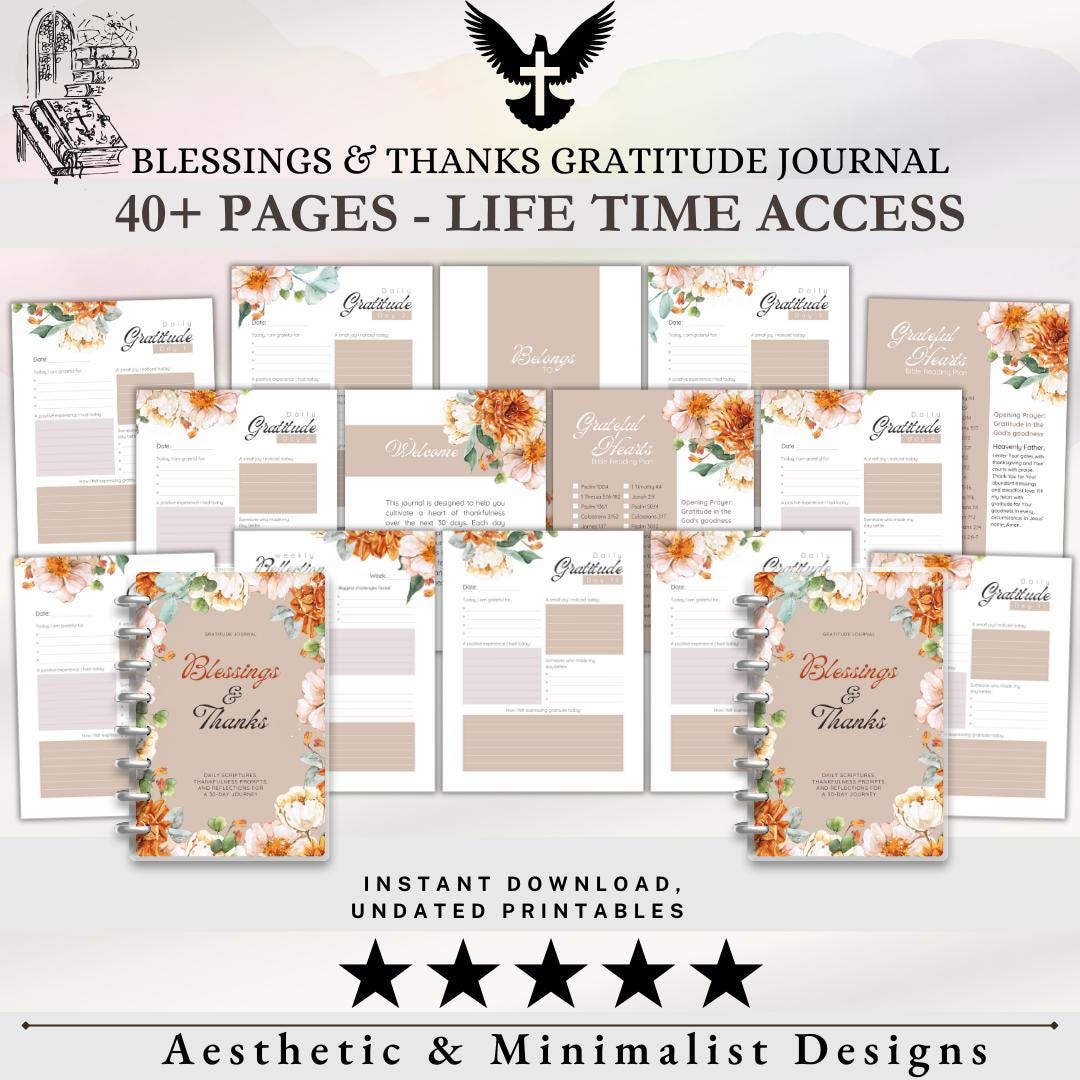 Blessings and Thanks Gratitude Journal, Personal Journal, Daily ...