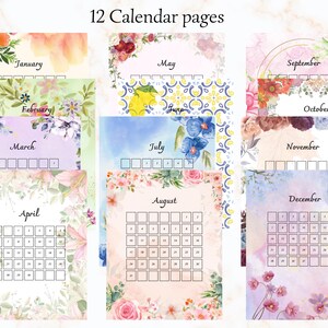 Printable Planner Bundle, Floral Planner, Editable Canva Template ...