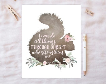 Bible Verse Squirrel - Etsy