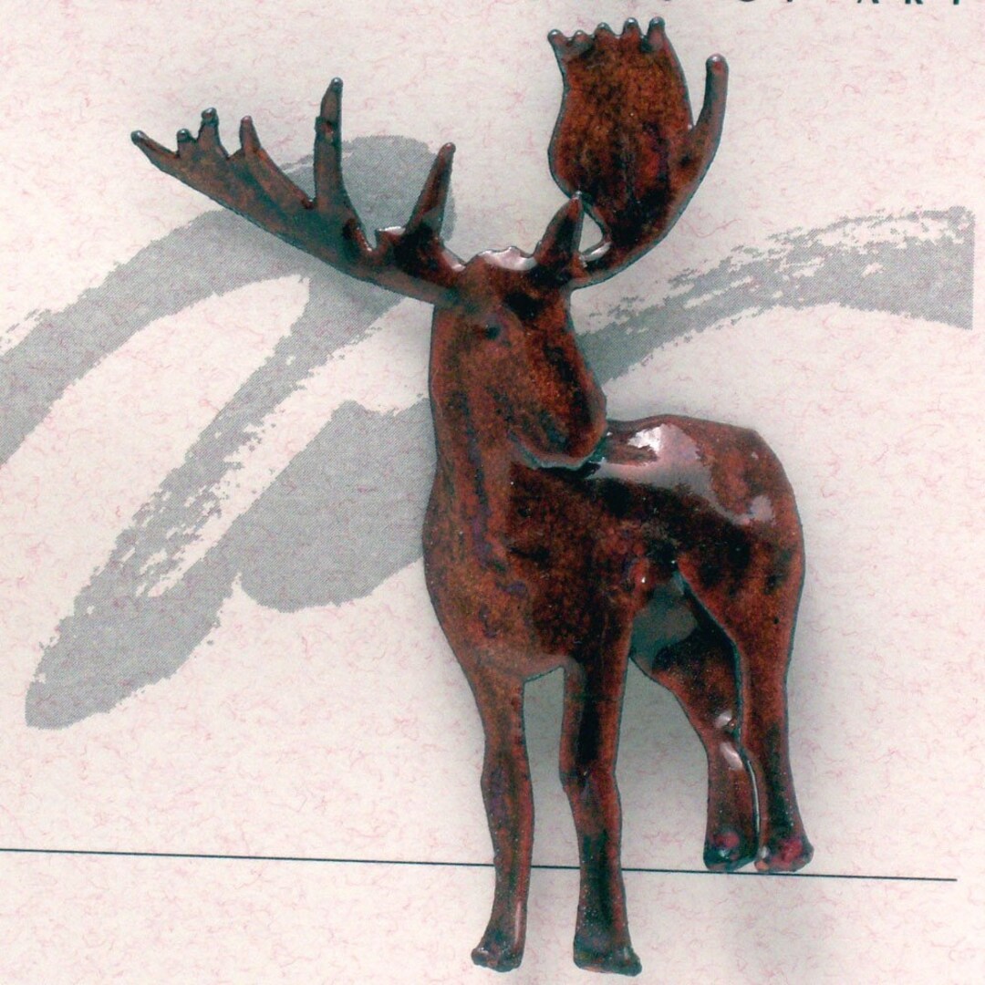 Moose Enameled Critter Pin - Etsy
