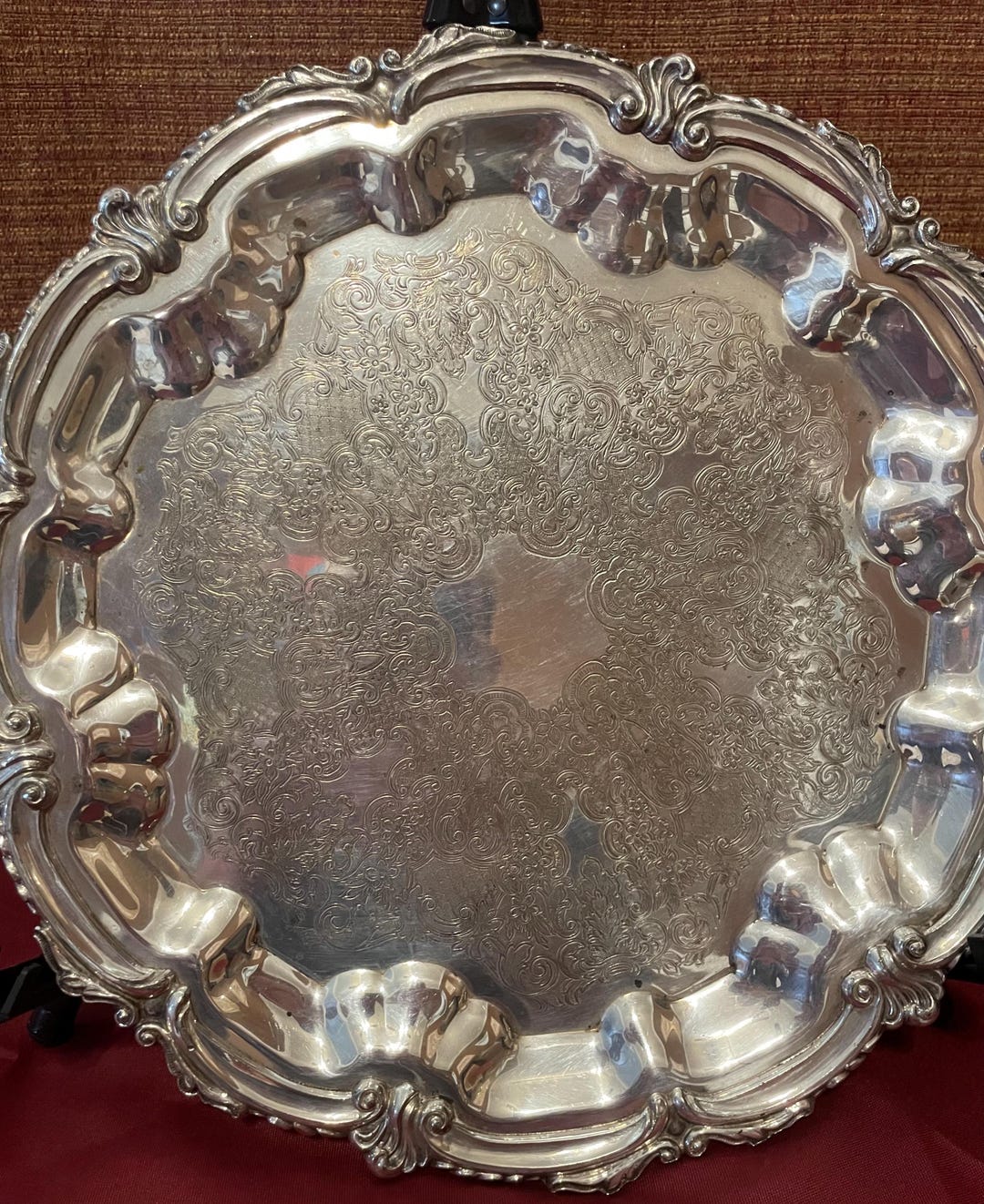 1900-1940 WM Rodgers & Sons Silver Plated and Footed 13.25 Round ...