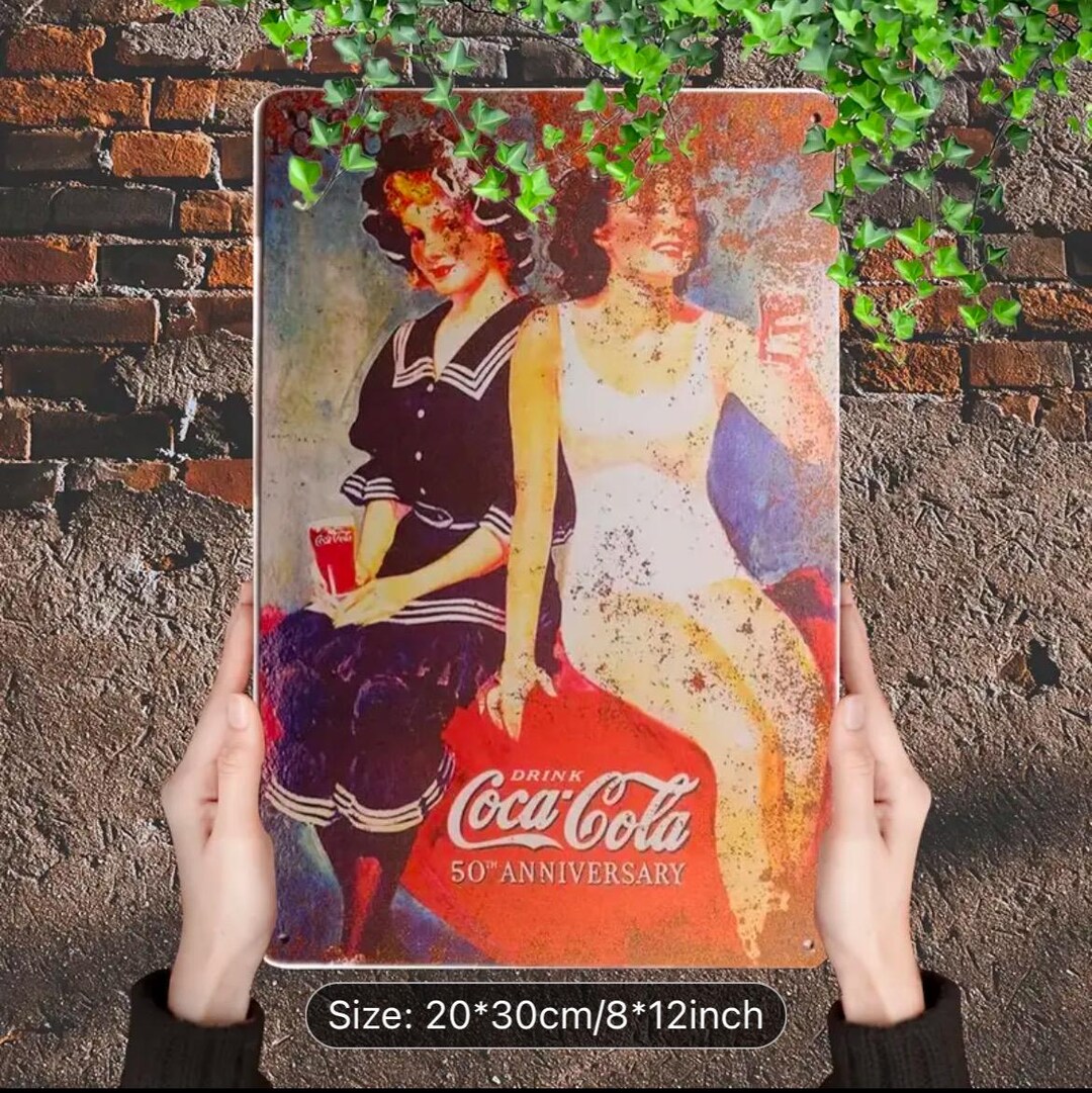 1920s Style Coca-cola 50th Anniversary Metal Sign - Etsy