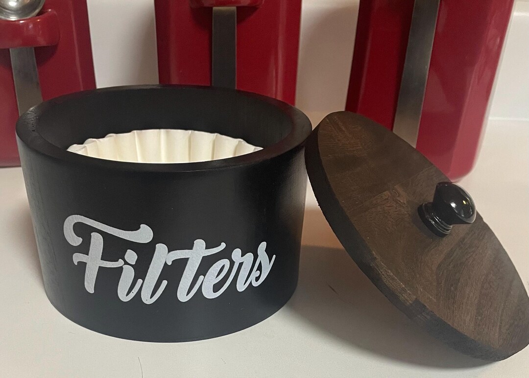 Black and White Farmhouse Style Hand Made Coffee Fliter Holder. Holds ...