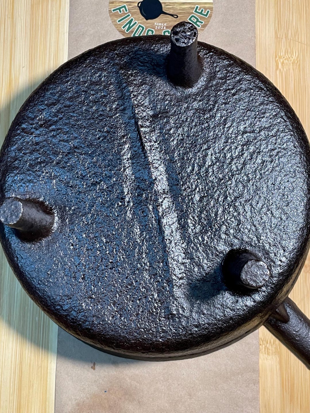 1800’s Rare Antique 3-legged Bottom Gate Marked Top Handled Cast Iron ...